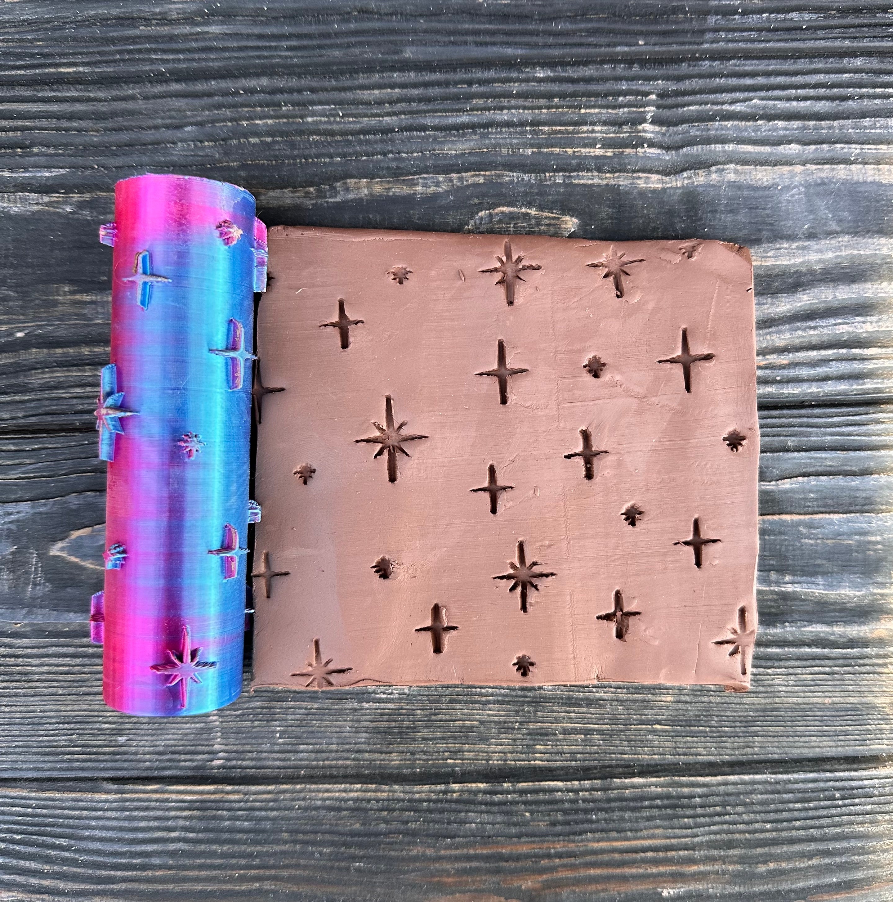 Stars (impression) Texture Roller – Audball Pottery Studio